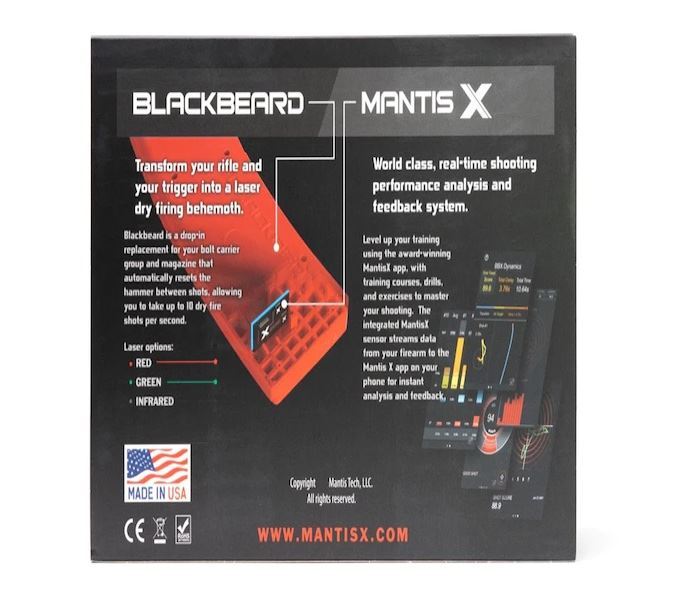 Top Pack Defense. Mantis BlackbeardX AR15 Red Laser - MT-6002