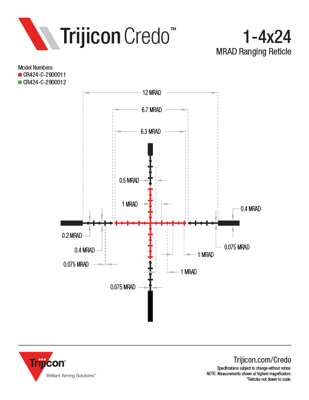 Top Pack Defense. Trijicon Credo® 1-4x24 SFP Riflescope MRAD Ranging 30mm